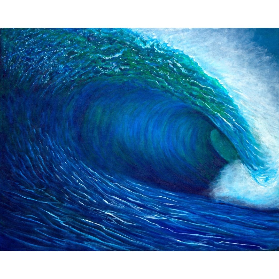 Waves Art- Relentless 2 Gallery Wrap Giclee Canvas Print - Jan ...